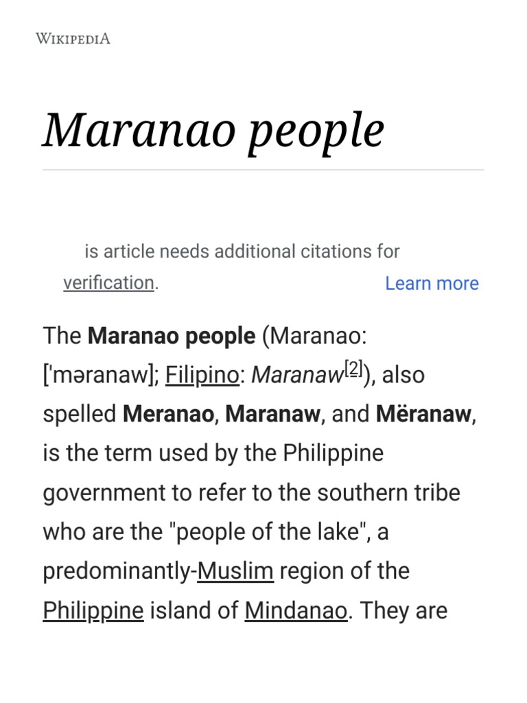 Maranao People - Wikipedia | PDF | Mindanao | Southeast Asia