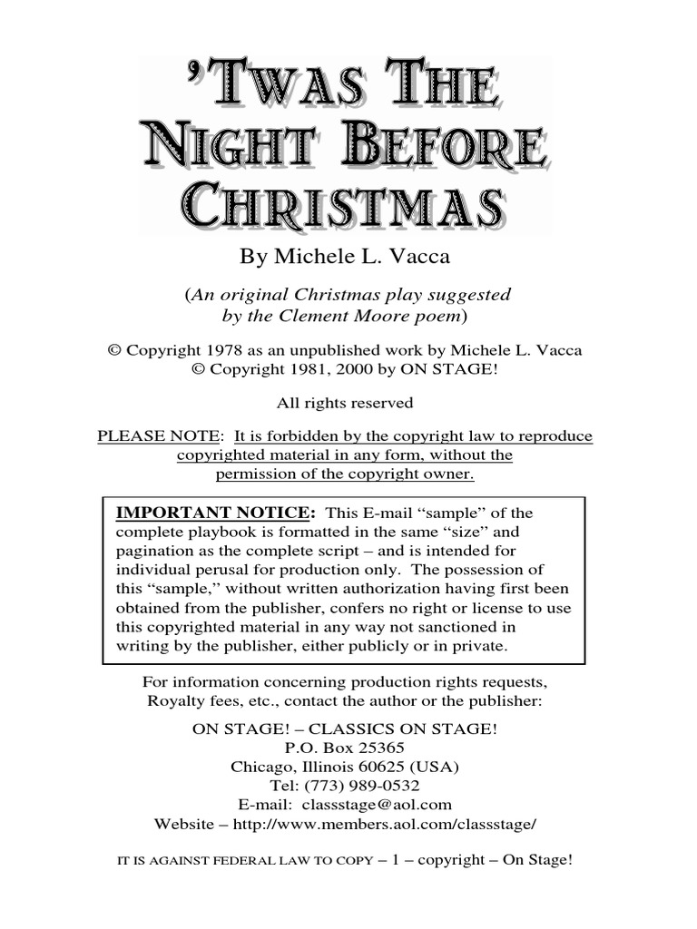 Twas The Night Before Christmas | PDF | Santa Claus's Reindeer