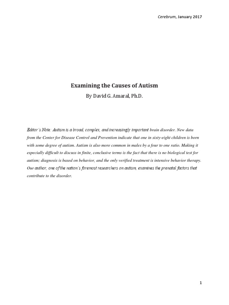 2017 Examining The Causes of Autism | PDF | Autism | Twin