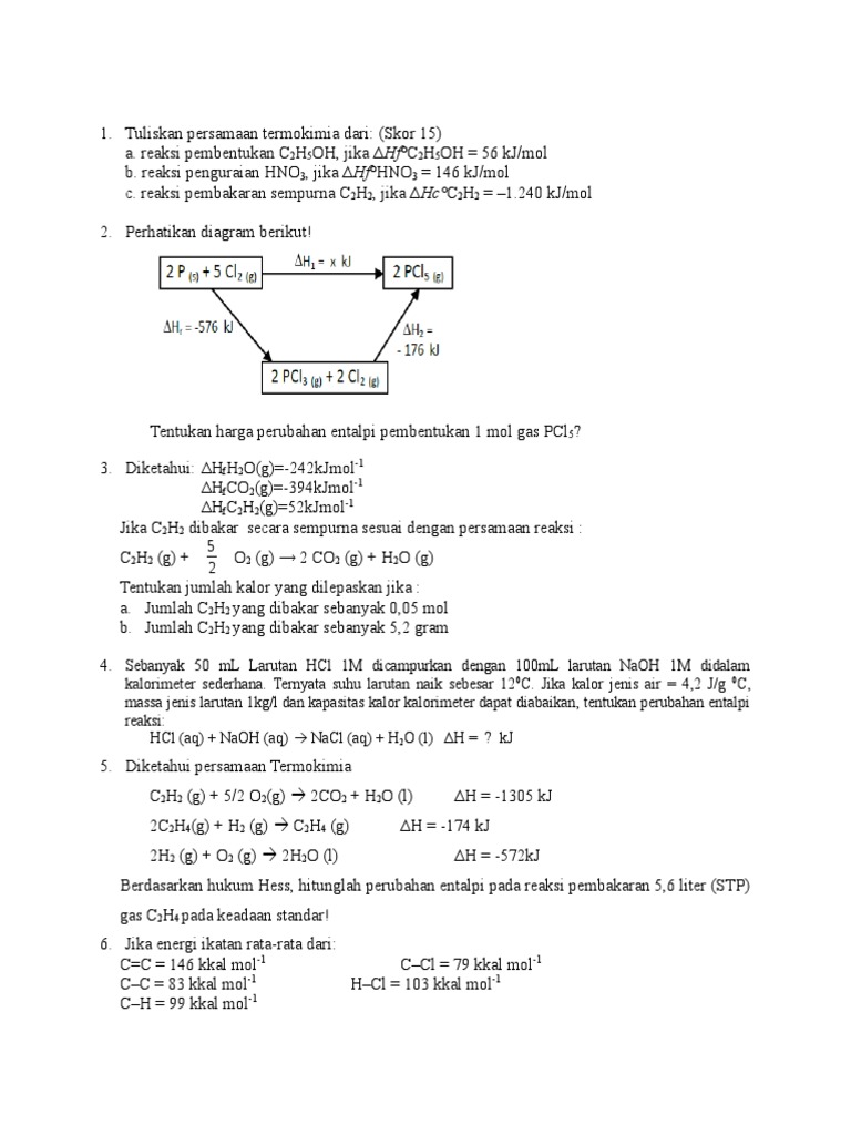 Soal Termokimia | PDF