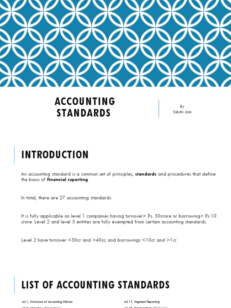 Accounting Standards: by Sakshi Jain | PDF | Financial Statement | Revenue