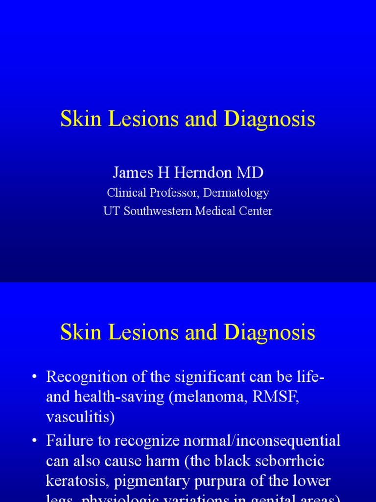 Skin Lesions and Diagnosis | PDF | Medical Diagnosis | Skin