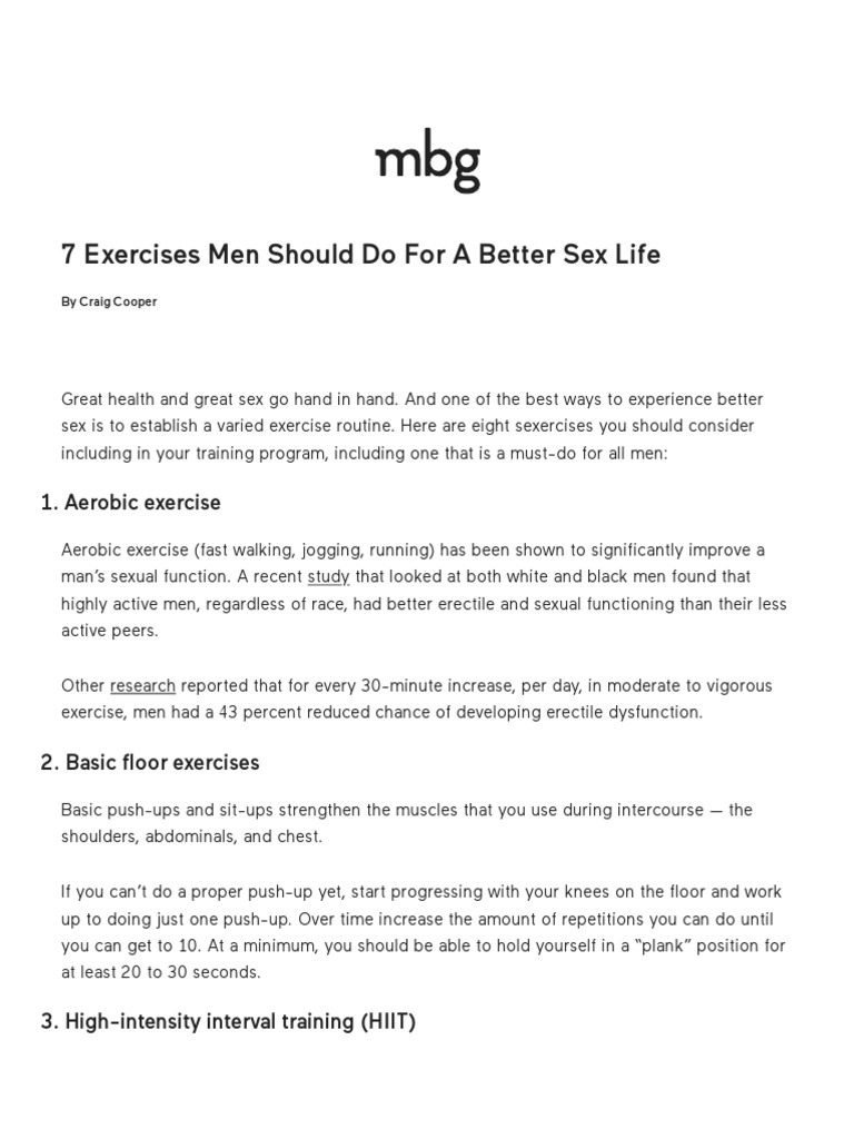 7 Exercises Men Should Do For A Better Sex Life Pdf High Intensity