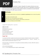 PET Speaking - Sample Tests | PDF | Vocabulary | Cognition