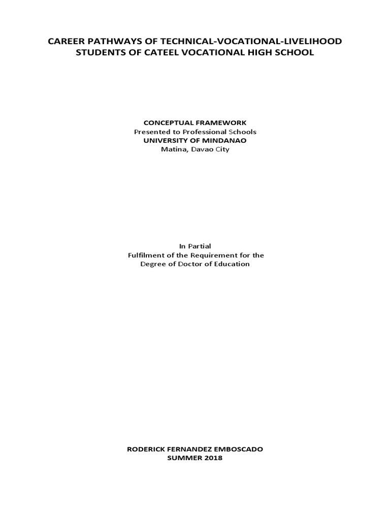 Career Pathways of Technical-Vocational-Livelihood Students of Cateel ...