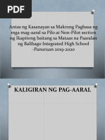 Sample Survey Questionaire (Tagalog) | PDF
