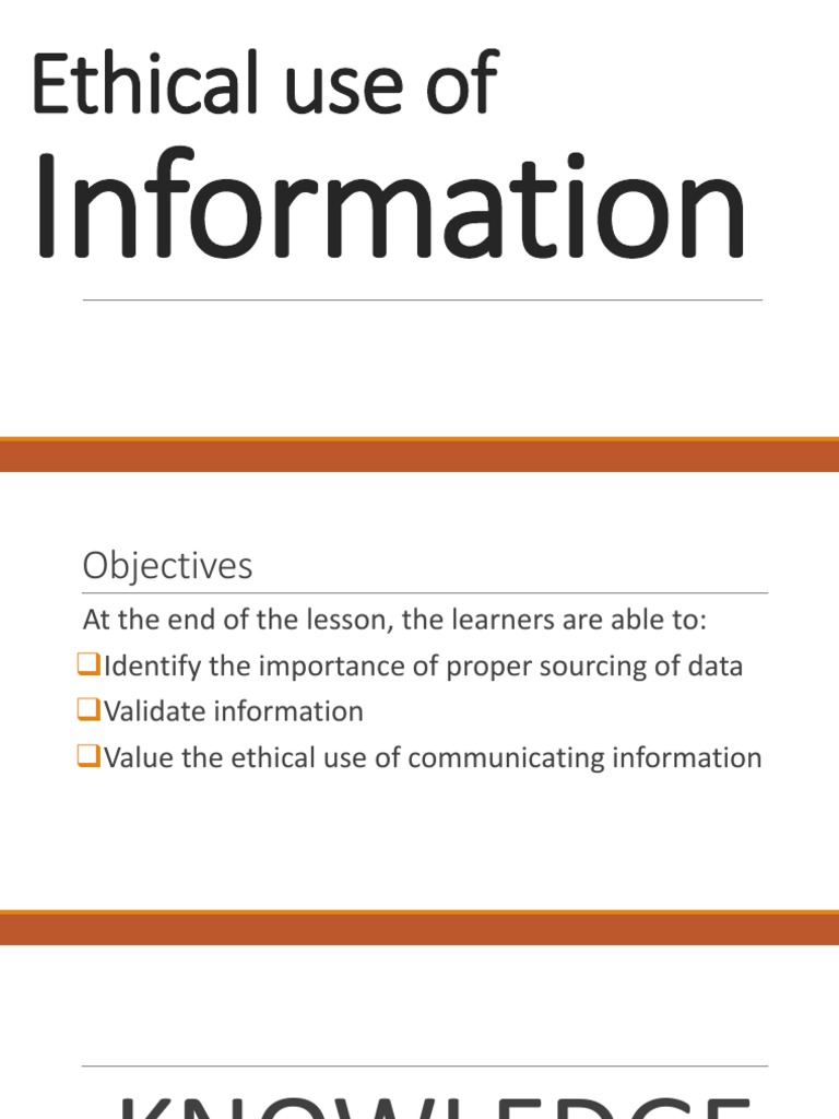 Ethical Use of Information | PDF | Document | Information