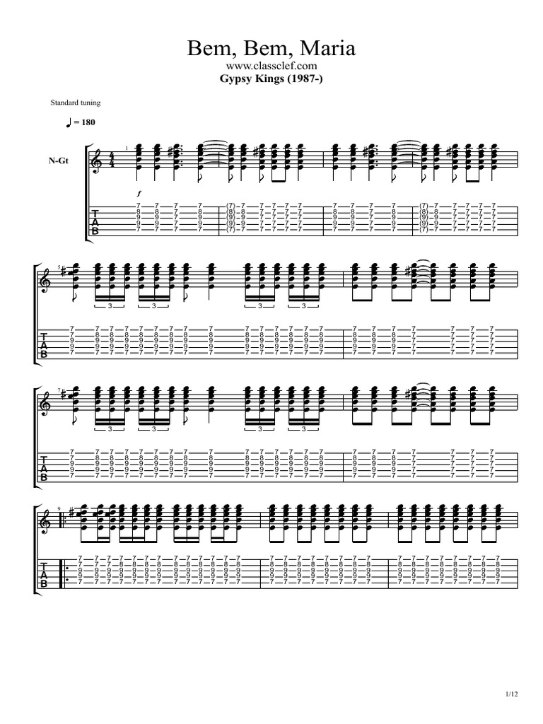 Bem Bem Maria by Gypsy Kings | PDF