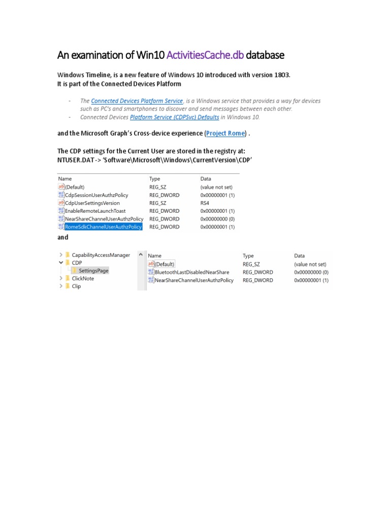 Windows Timeline | PDF | Windows Registry | Windows 10