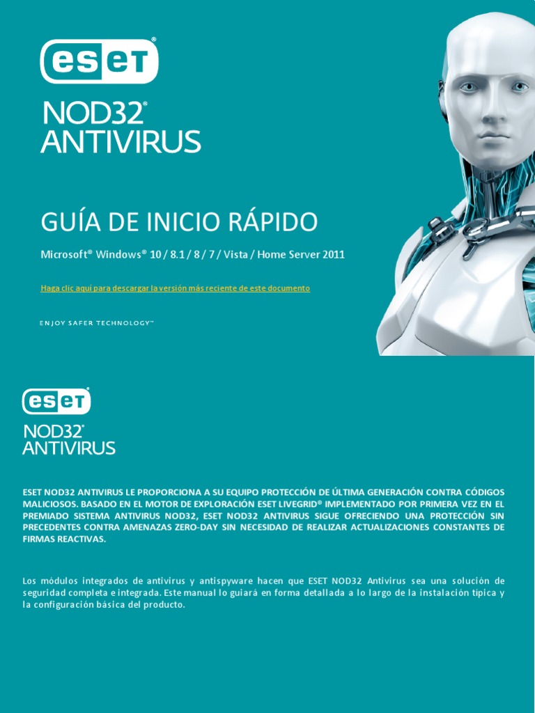 Guia de Inicio Rápido Nod32 Eset | PDF | Software antivirus | Malware