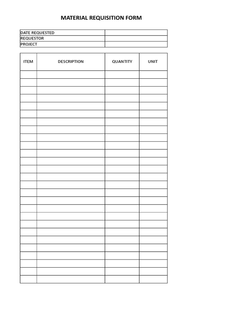 Material Request Form | PDF
