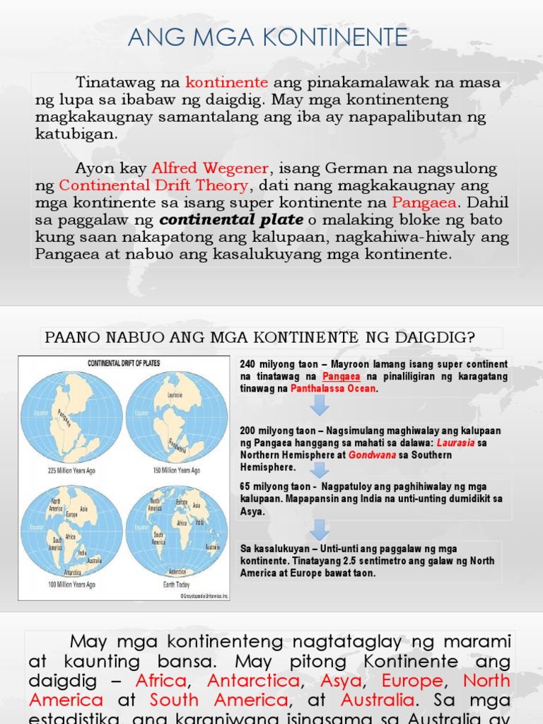 Ang Mga Kontinente | PDF