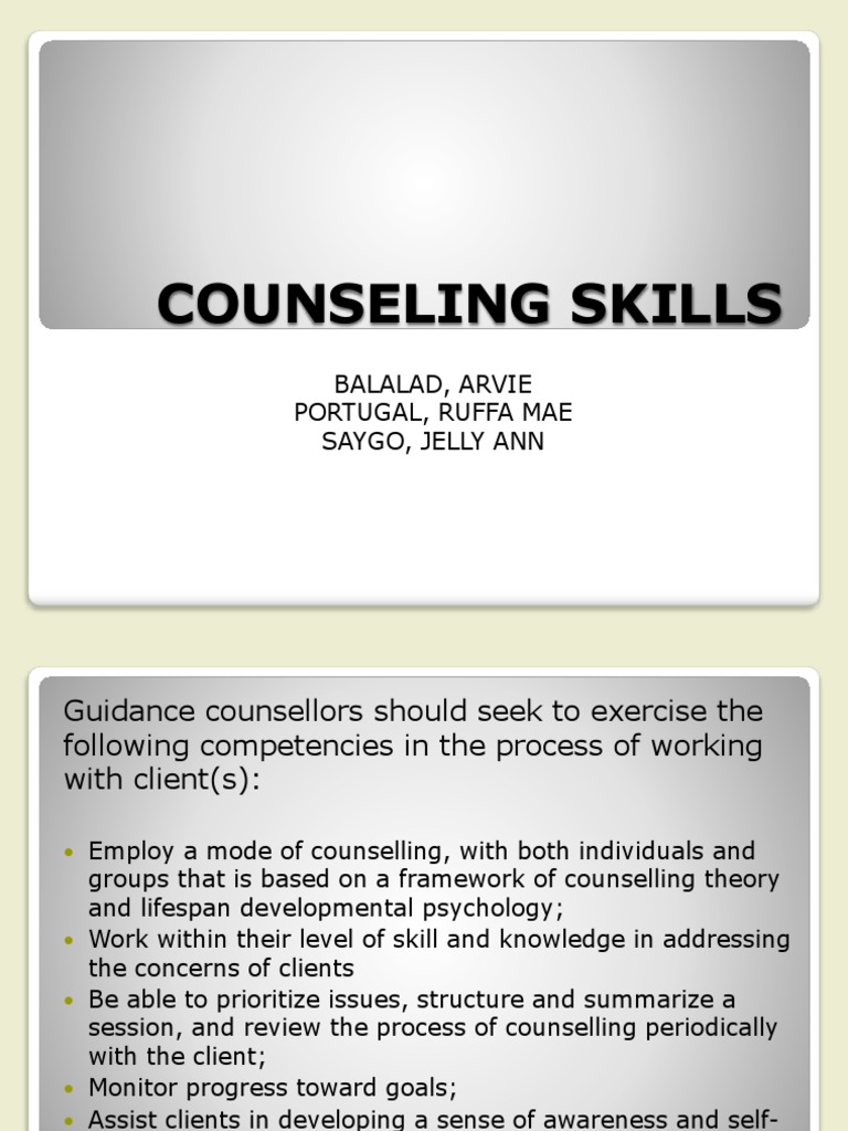 Essential Counseling Skills Guide | PDF | Career & Growth | Self ...
