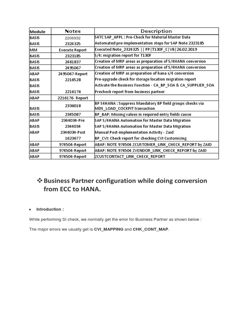 Conversion and Migration - BP Configuration Process | PDF | Sap Se ...