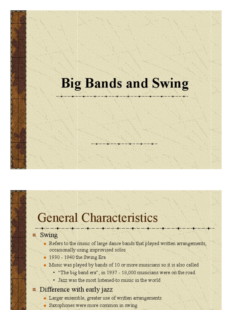 Swing Era & Big Band PDF | PDF | Jazz | Saxophone