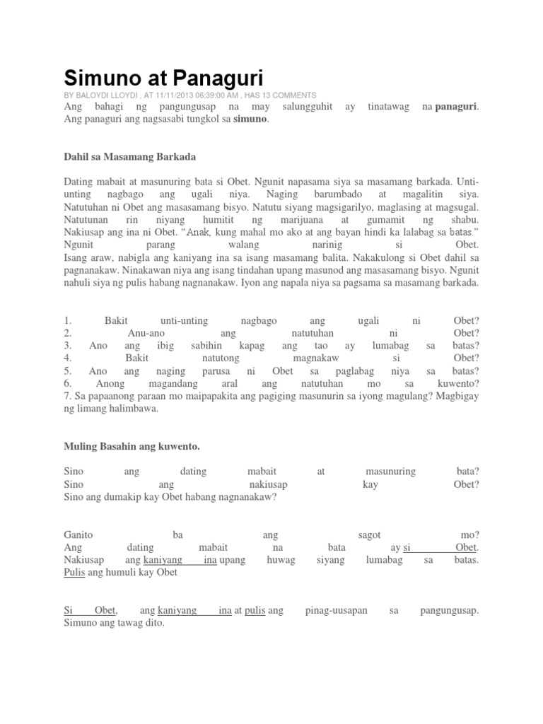 Simuno at Panaguri | PDF