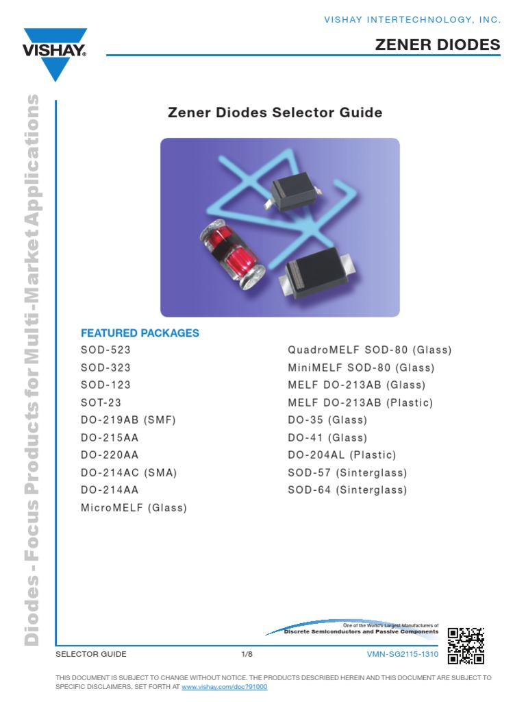 Zener Diodes Selector Guide | PDF | Electrical Engineering | Power ...