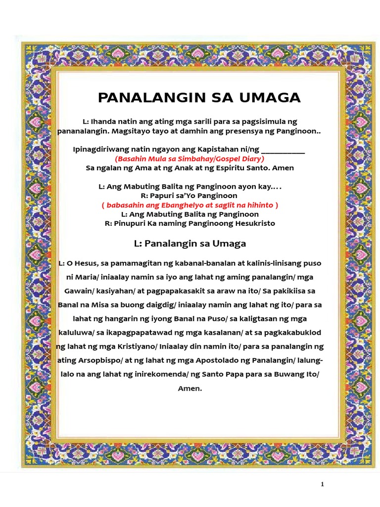 Daily20prayer Guide Tagalog | PDF