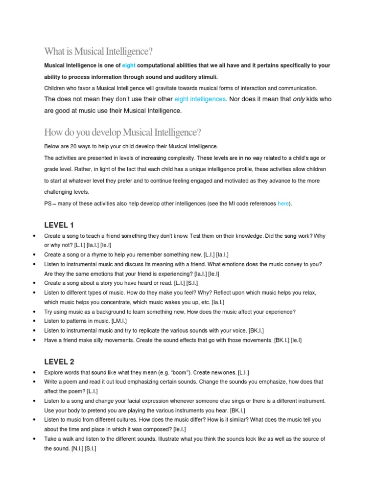 What Is Musical Intelligence? | PDF | Intelligence | Sound