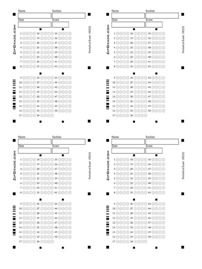 Zipgrade 50 Items | PDF