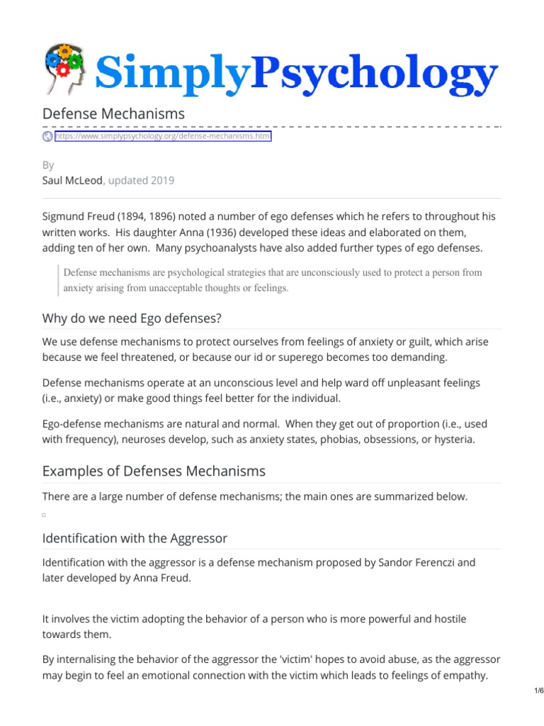 Defense Mechanisms | PDF | Defence Mechanisms | Id