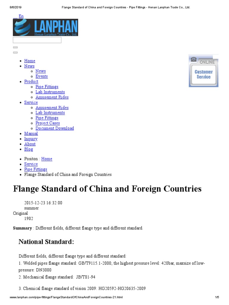 Flange Standard of China | PDF | Pipe (Fluid Conveyance) | Chemical ...