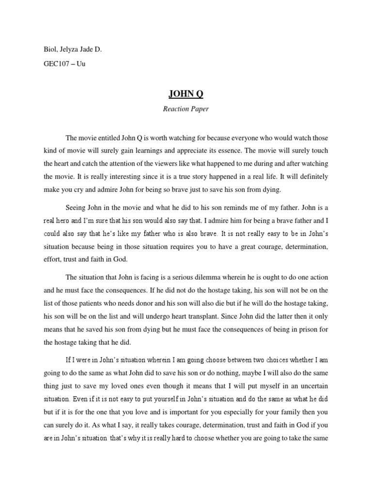 Reflection Paper Ethics | PDF