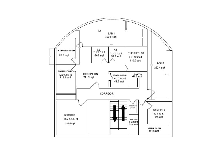 Floor plan layout and space allocation for a multi-room laboratory ...