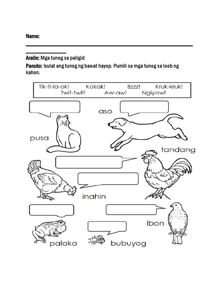 Mga Tunog NG Hayop | PDF