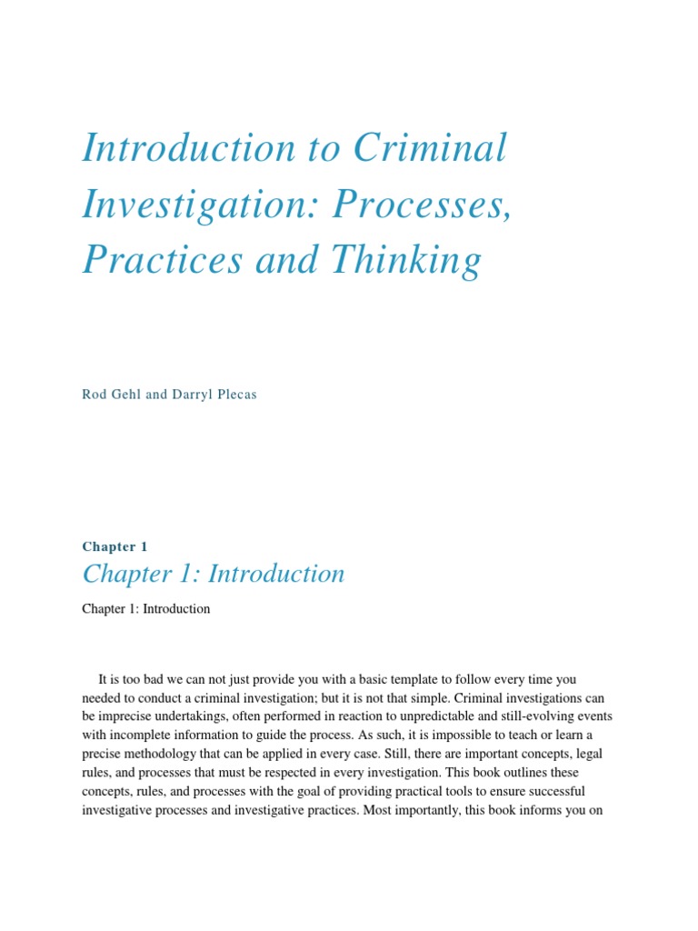 Introduction To Criminal Investigation Preview | PDF | Crime & Violence ...
