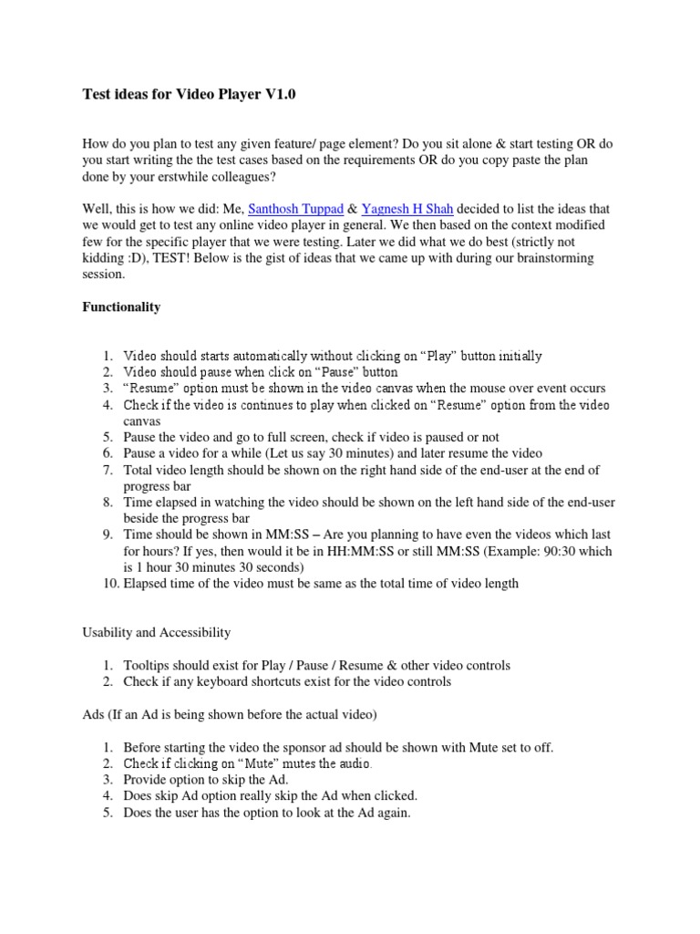 Video Player Scenarios | PDF | Human–Computer Interaction | Computing