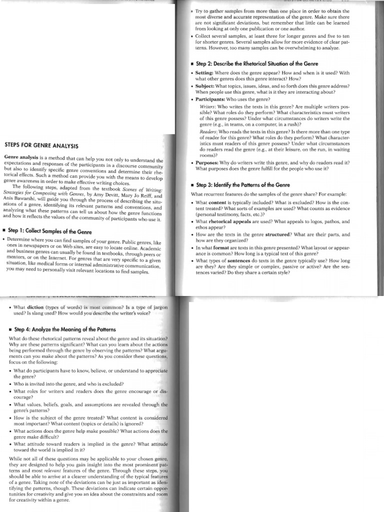 Steps For Genre Analysis | PDF | Genre | Advertising