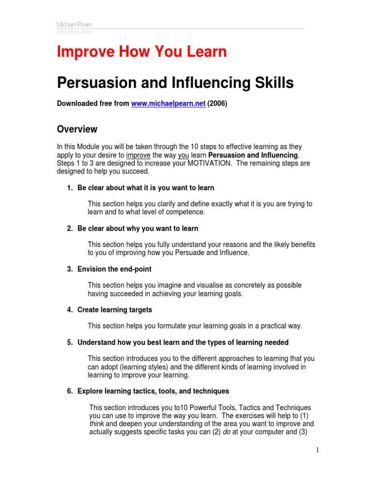 How To Learn | PDF | Persuasion | Learning Styles