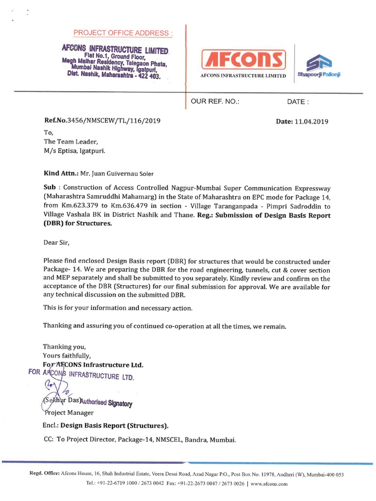 Afcons - 3456 - Nmscew - TL - 116 - 2019 - 11.04.2019 - Reg Submission ...