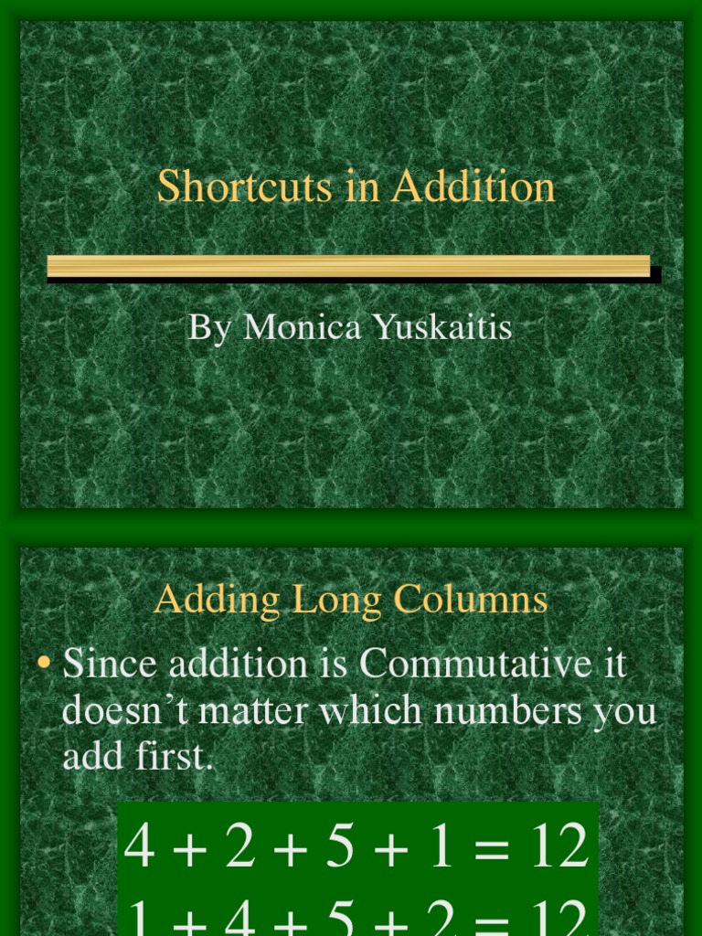 Addition Shortcuts | PDF