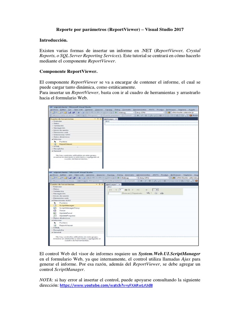 ReportViewer en WebForms con Visual Studio | PDF | Point and Click | SQL