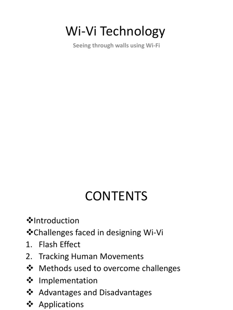 Wi-Vi Technology: Seeing Through Walls Using Wi-Fi | PDF | Art