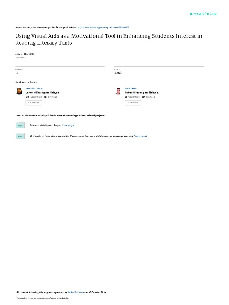 Visual Aids Boost Student Reading | PDF | Educational Technology ...