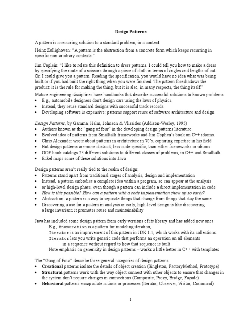 Design Patterns, by Gamma, Helm, Johnson & Vlissides (Addison-Wesley ...