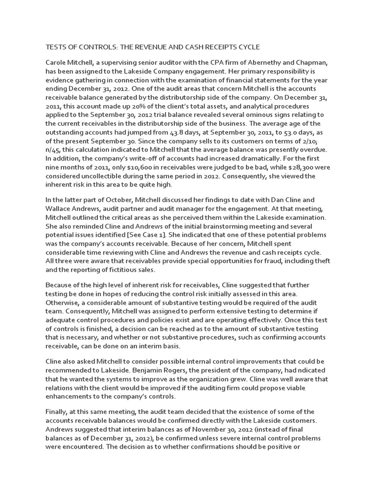 Tests of Controls | PDF | Internal Control | Audit