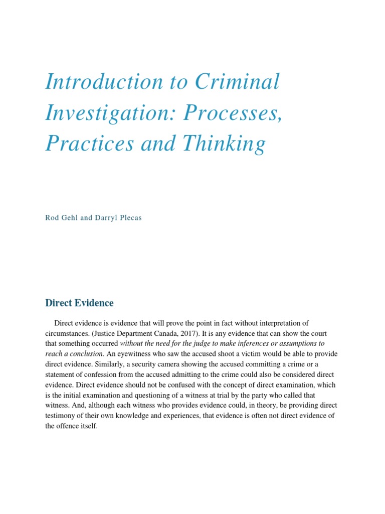 Direct vs Circumstantial Evidence Explained | PDF | Circumstantial ...