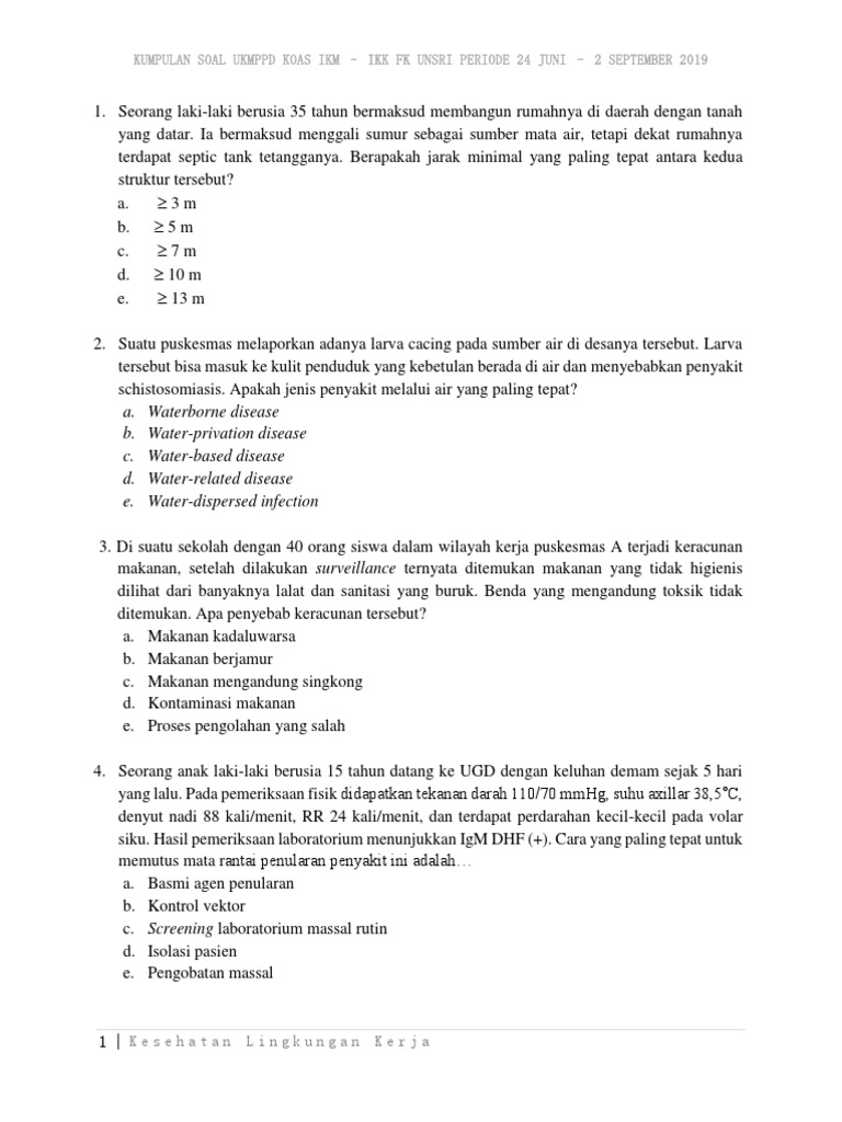 Kumpulan Soal Ikm Ikk Keslingker | PDF