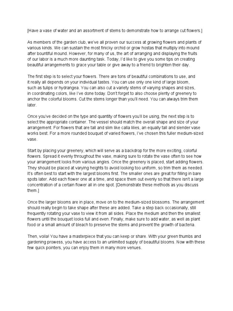 Demonstrative Speech About Gardening | Flower Bouquet | Flowers | Free ...