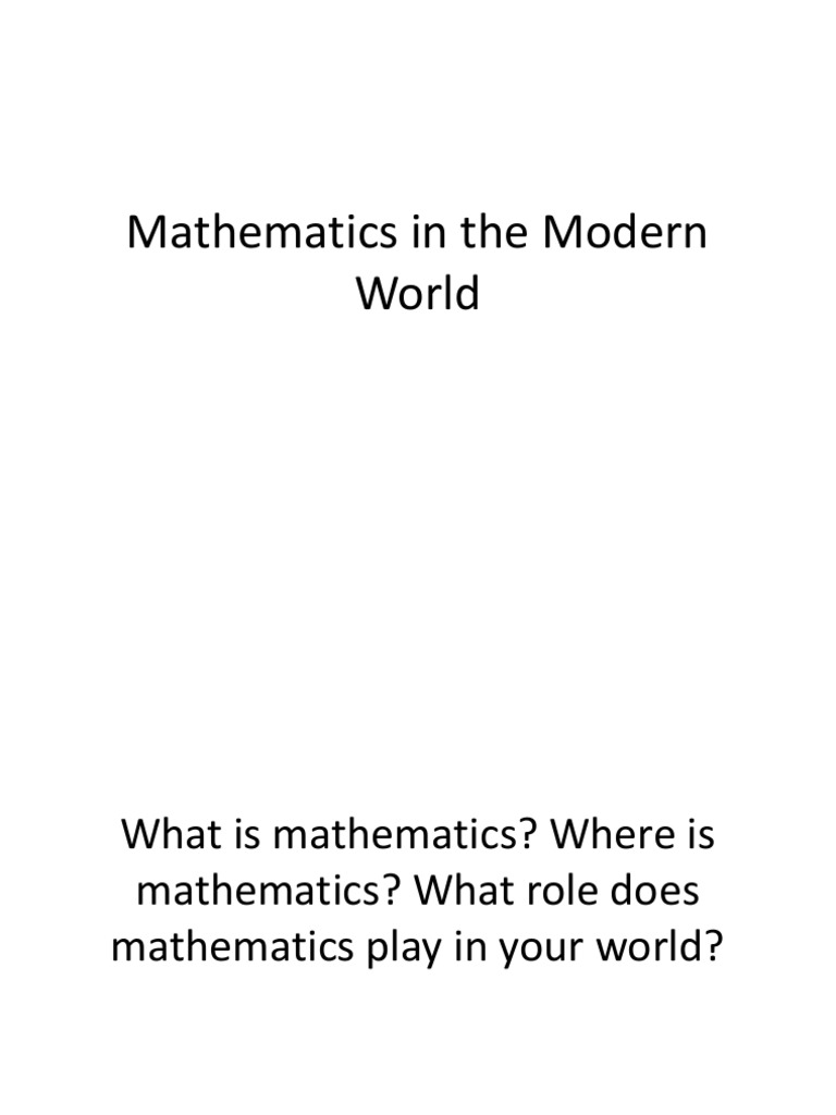 Mathematics in The Modern World L1 PDF | PDF | Pattern | Teaching ...