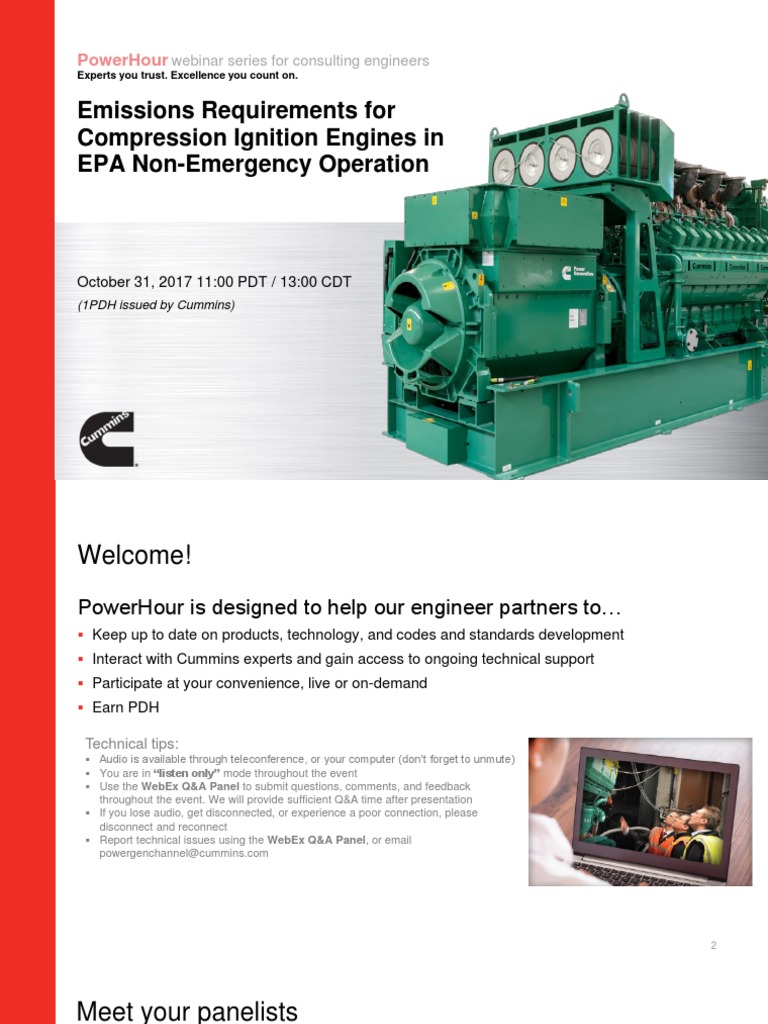 Cummins PowerHour - Emissions Requirements For CI Engines in EPA Non ...