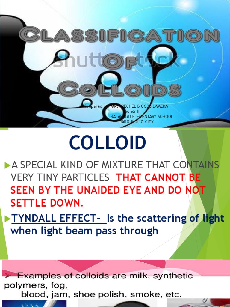 Colloids and Classification of Colloids | PDF
