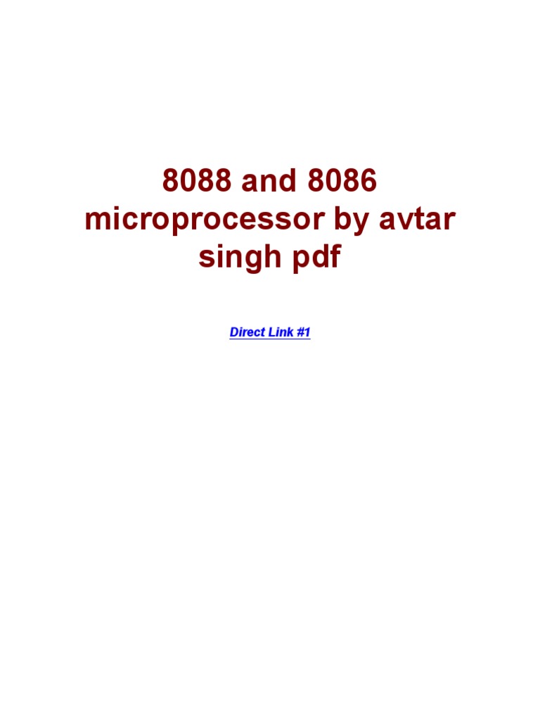 8088 and 8086 Microprocessor by Avtar Singh PDF | PDF | Application Software | Computing Platforms