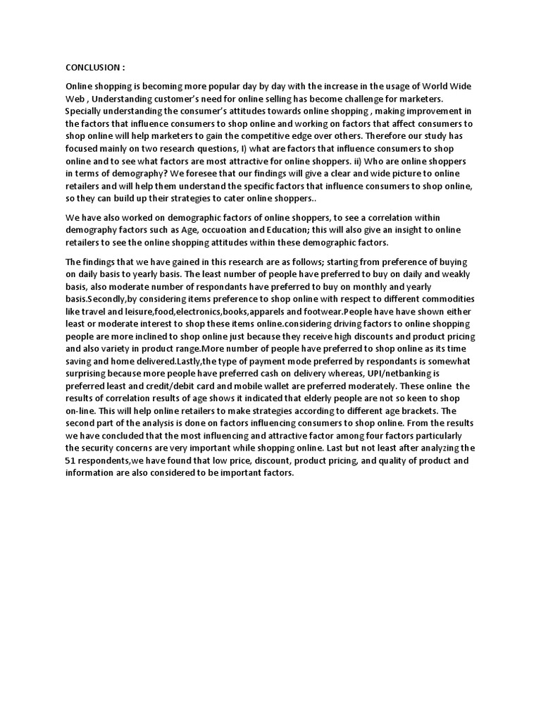 CONCLUSION | PDF | Online Shopping | Retail