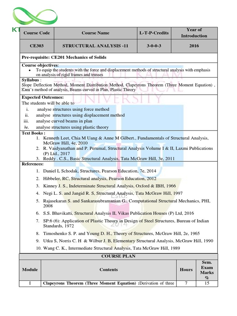 CE303 Structural Analysis - II - Image.marked | PDF | Beam (Structure ...