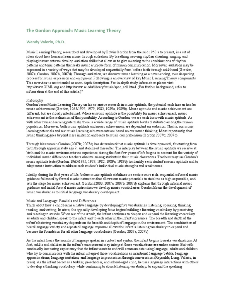 The Gordon Approach | PDF | Musicology | Performing Arts
